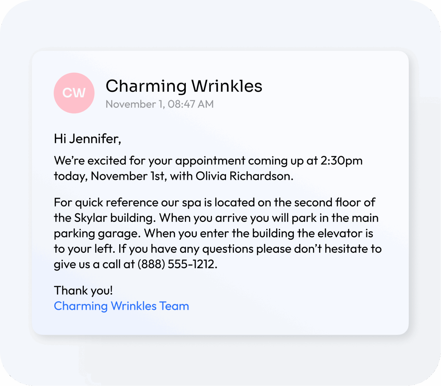 Automated Reminders - Aesthetic Record EMR
