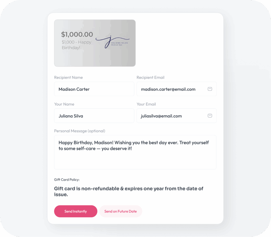 eGift cards - Aesthetic Record EMR
